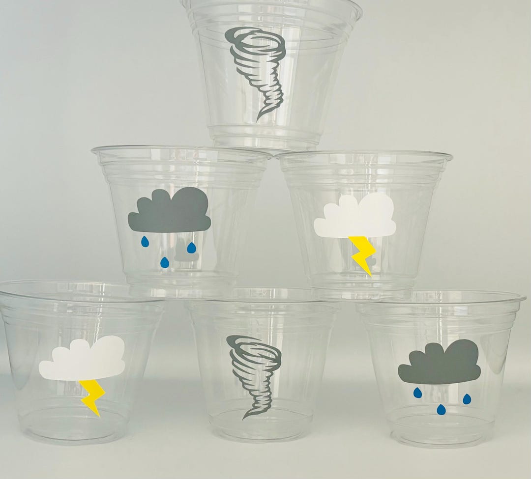 Tornado Party Cups, Weather Birthday Party, Thunder, Lighting Party ...
