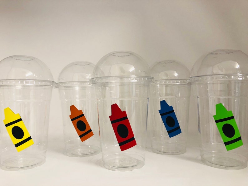 Crayon Party Cups Art Party Cups Artist Party Crayon | Etsy
