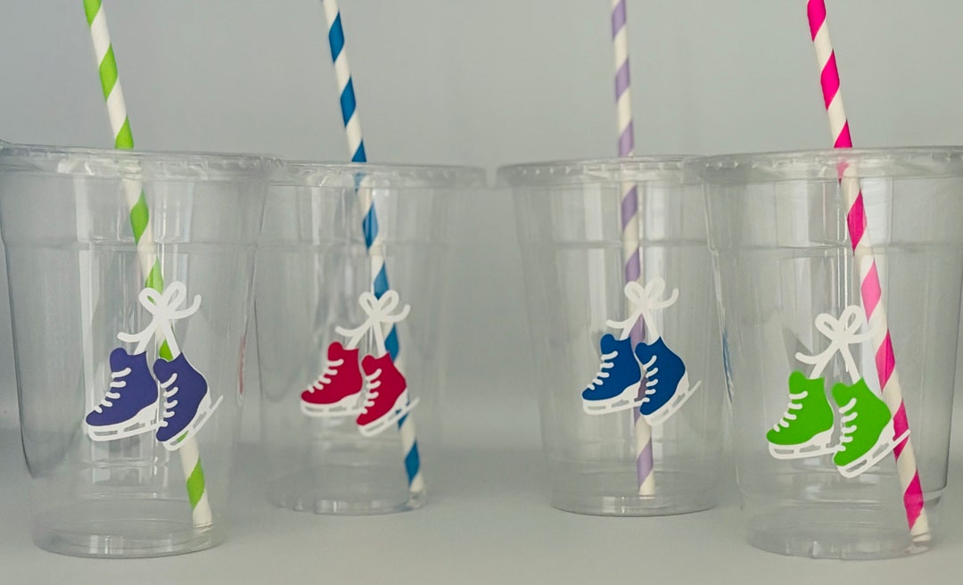 Ice Skating Party Cups, Ice Skating Birthday, Ice Skating Party Favors ...