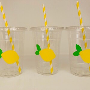 Lemon Party Cups Citrus Cups Lemon Birthday Party Lemon - Etsy