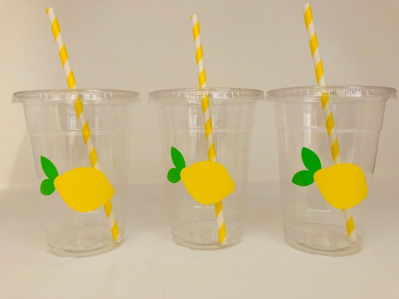 Lemon Party Cups Citrus Cups Lemon Birthday Party Lemon - Etsy