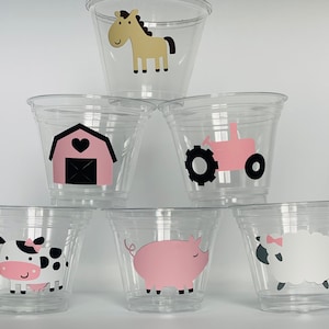 Girl Farm Party Snack Cups, Farm Party Snack Cups, Girly Farm Party ...