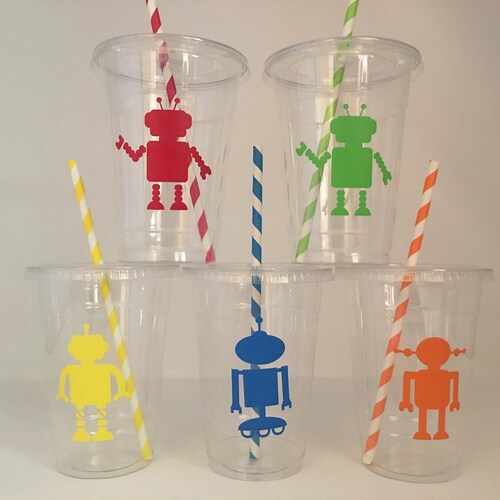 Robot Party Cups Robot Birthday Party Cups Robot Baby Shower - Etsy