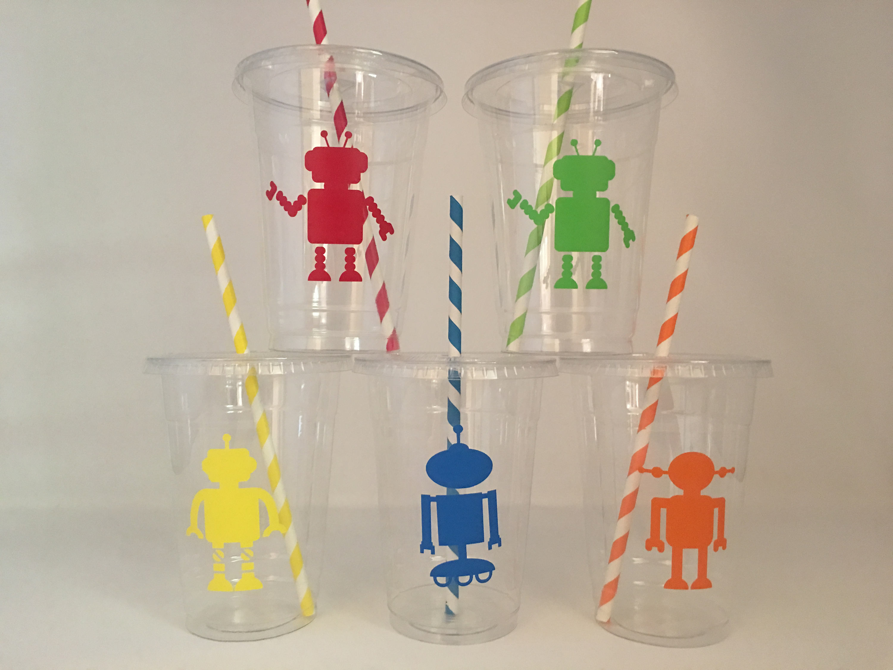 Robot party cups Robot Birthday Party Cups Robot Baby shower | Etsy