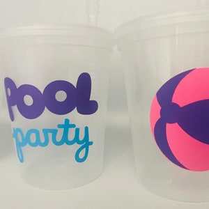 Pool Party Cups, Swimming Party Cups, Summer Party Cups, Pool Birthday ...
