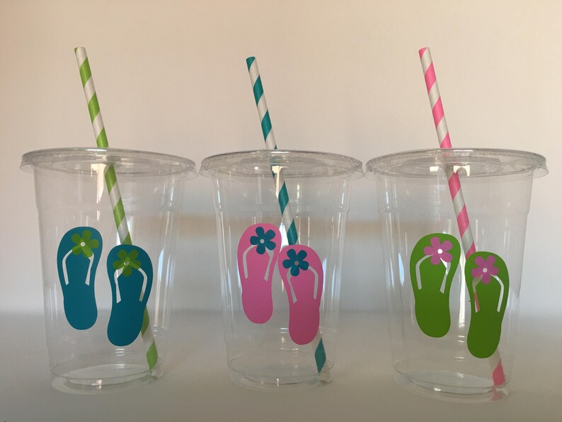 Flip Flop Party Cups, Summer Party Cups, Summer Baby Shower Party Cups ...