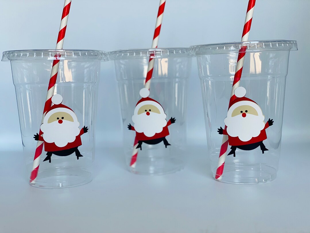 Santa Party Cups, Santa Birthday Party Cups, Breakfast With Santa Party ...