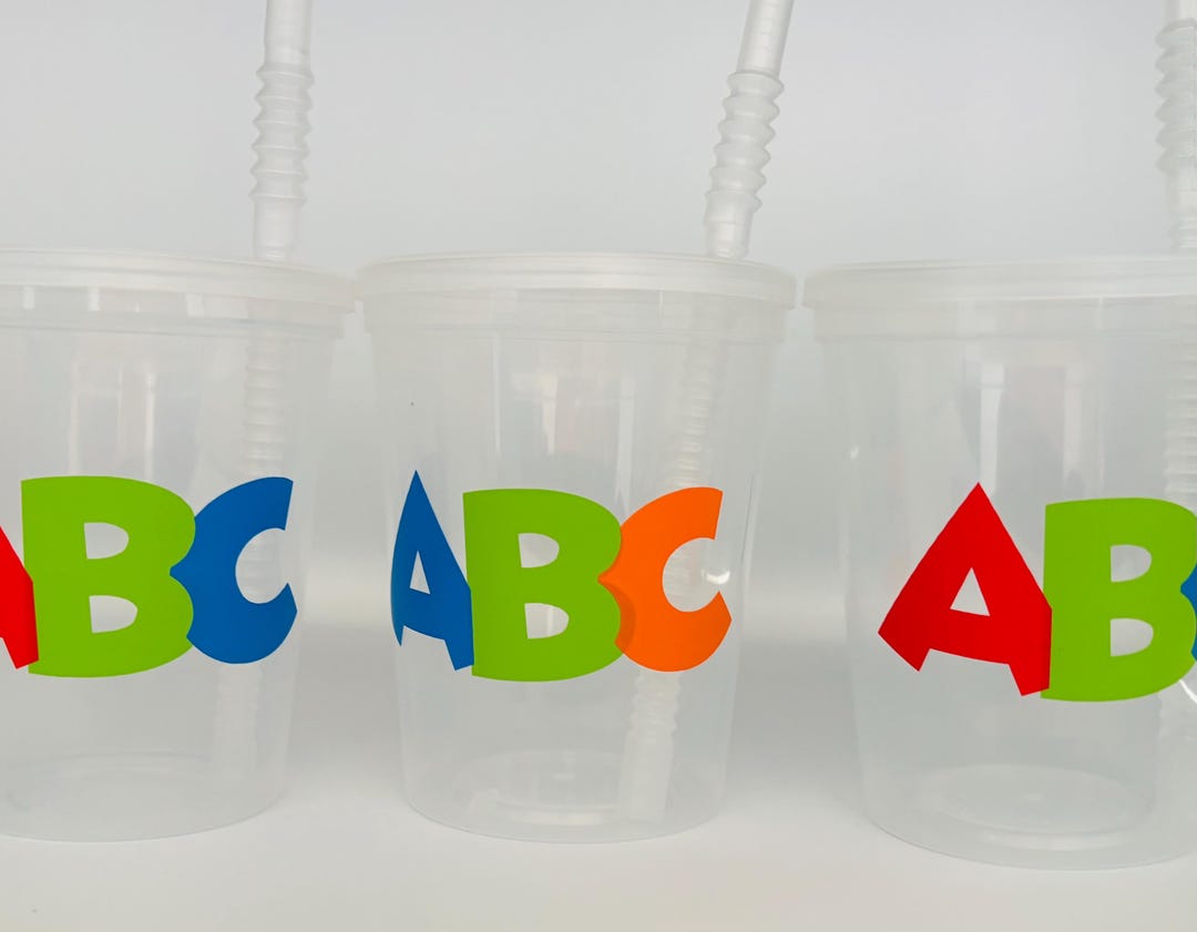 Alphabet Birthday Party Cups, Alphabet Theme Birthday Party, ABC ...