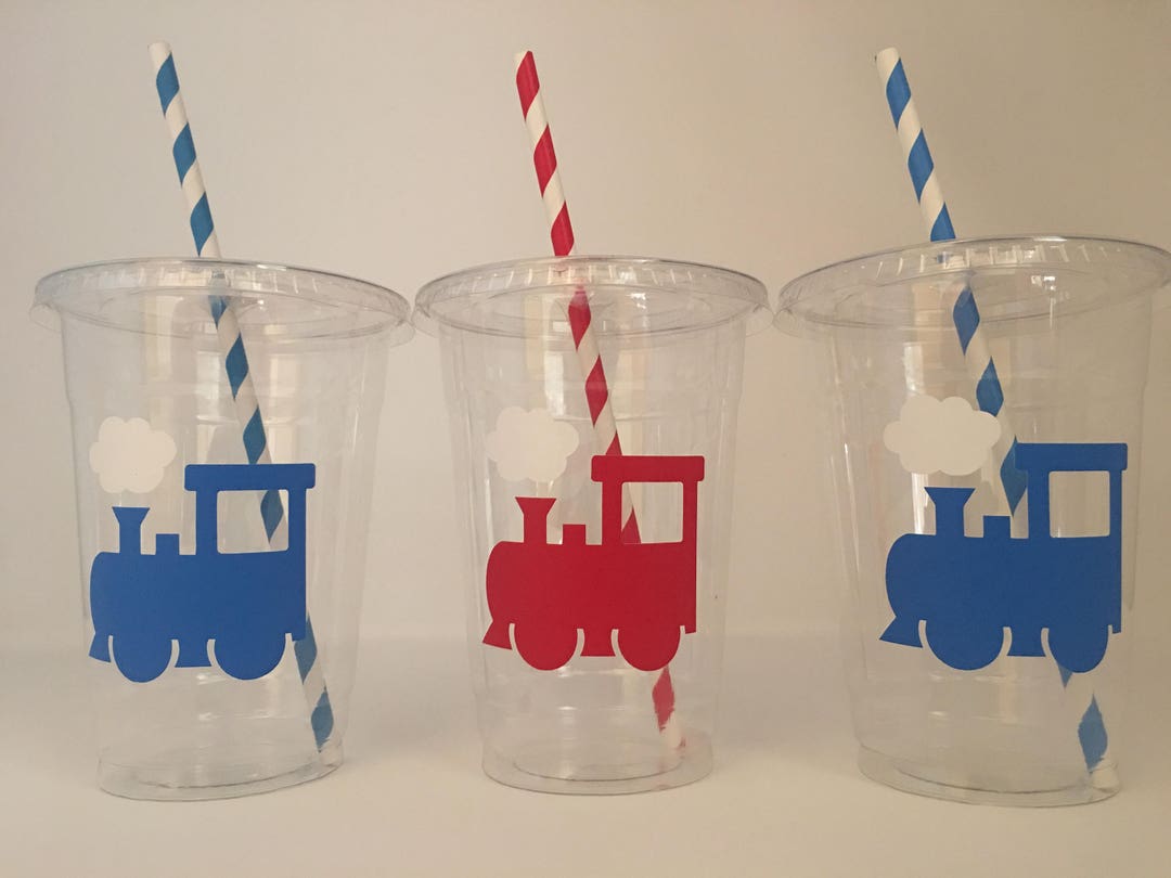 Train Party Cups, Train Birthday Party, Train Baby Shower Cups, Train ...