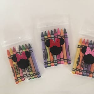 Minnie Mouse Party Favors Minnie Mouse Crayon Set Minnie - Etsy