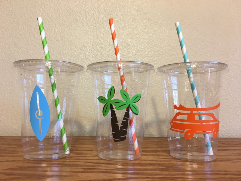 Surfing Party Cups Surfer Party Cups Surf Party Beach Party - Etsy