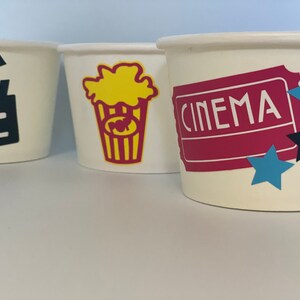 Movie Party Cups, Movie Birthday Cups,cinema Party Cups,popcorn Party ...