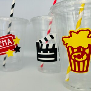 Popcorn Party Cups, Movie Party Cups, Popcorn Birthday Party Cups ...