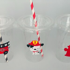 Fireman Party Cups, Fire Truck Party Cups, Fireman Birthday Party ...