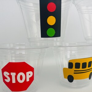 Bus Party Snack Cups, Bus Birthday Party Snack Cups, School Party Snack ...