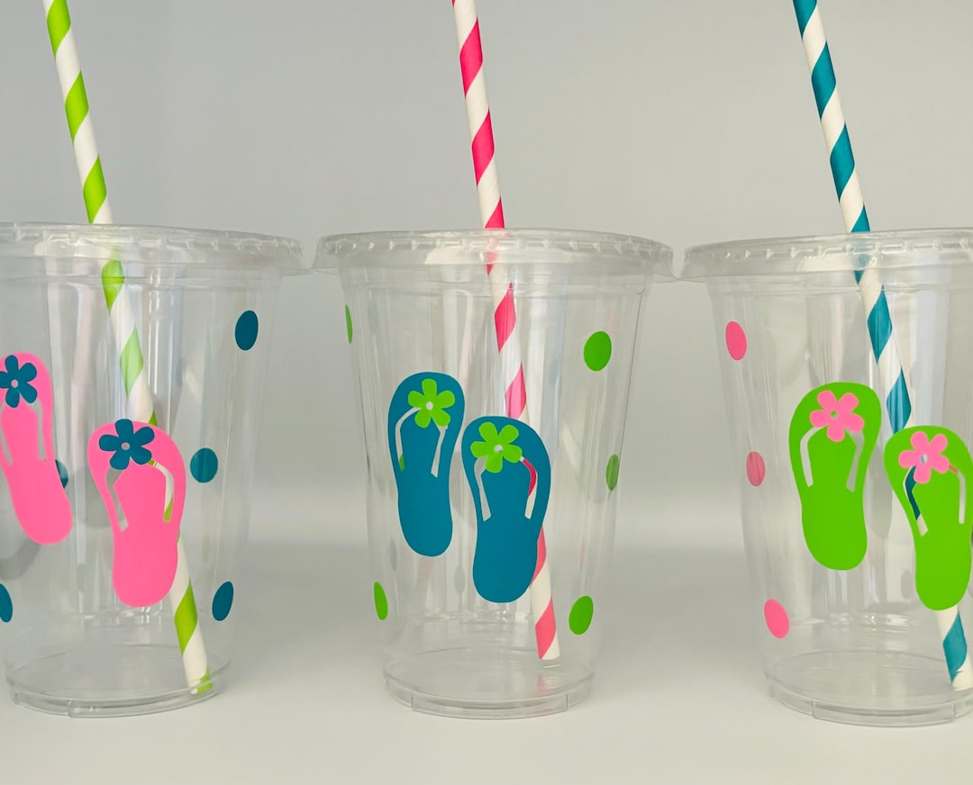 Flip Flop Party Cups, Summer Party Cups, Summer Baby Shower Party Cups ...