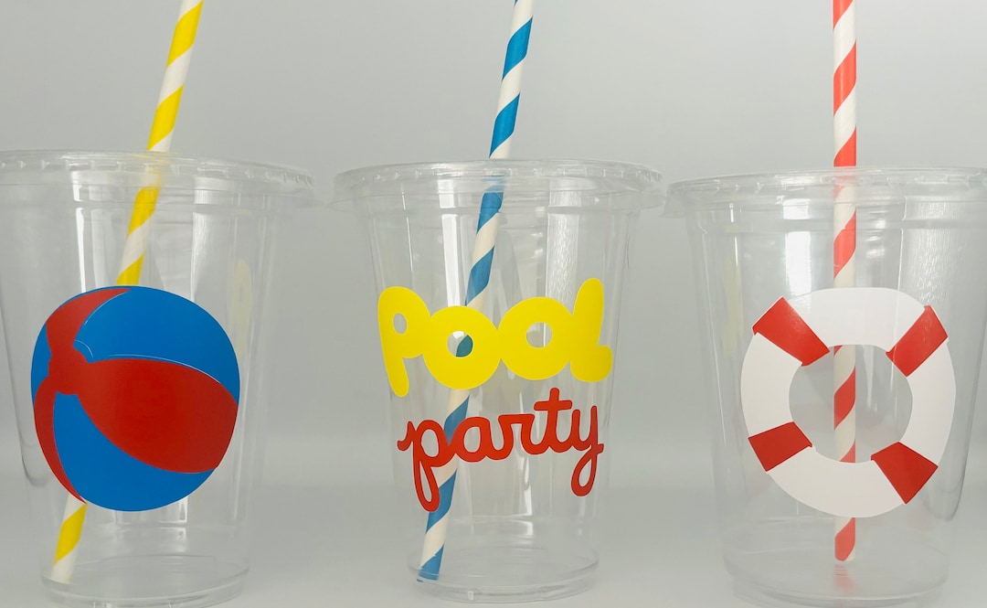 Pool Party Cups, Swimming Party Cups, Summer Party Cups, Pool Birthday ...