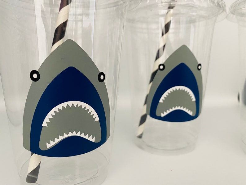 Shark Party Cups, Shark Birthday Party Cups, Ocean Party Cups, Under ...