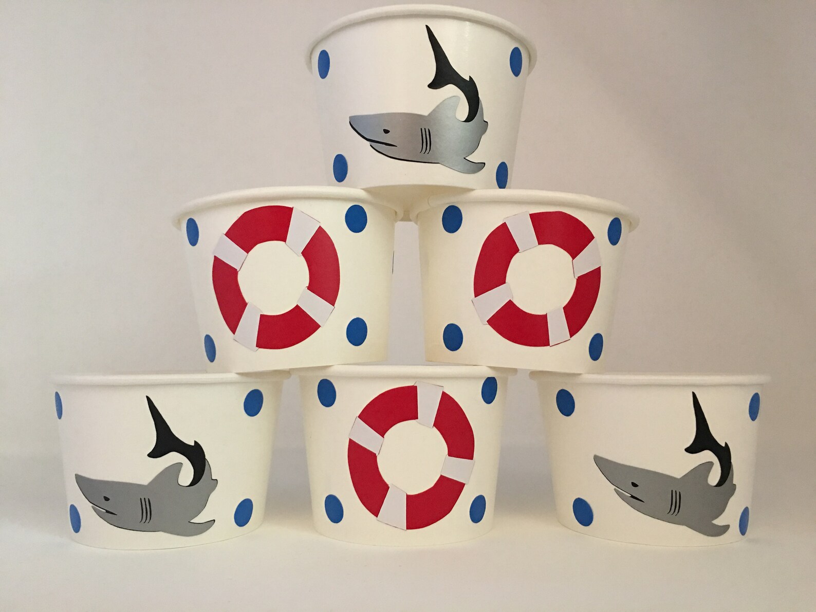 Shark Party Snack Cups Shark Birthday Party Snack Cups Shark | Etsy