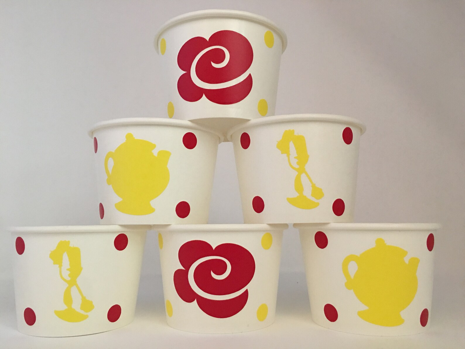 Beauty and the Beast Party Snack Cups, Belle Party Snack Cups, Belle ...