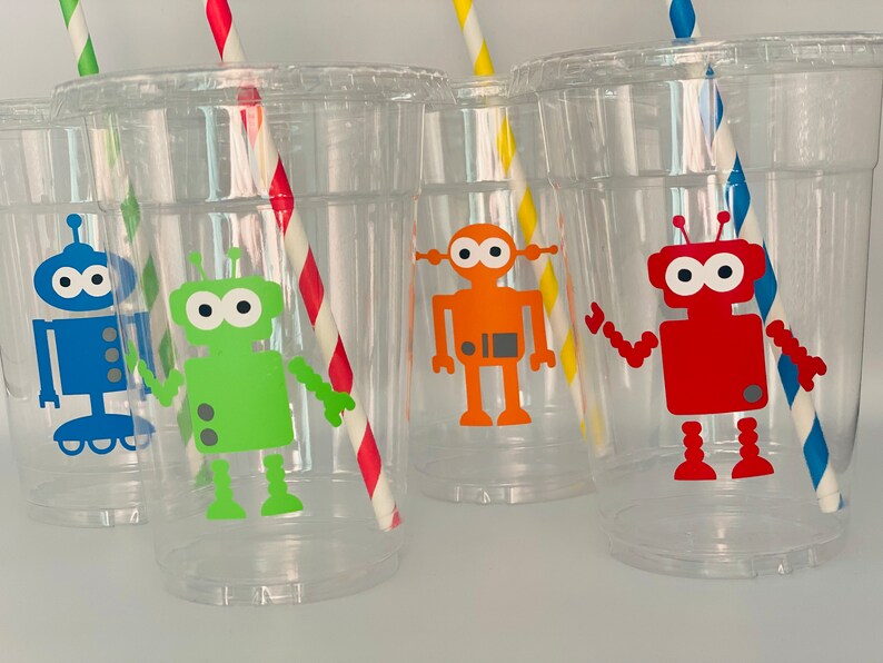 Robot Party Cups, Robot Birthday Party Cups, Robot Baby Shower Cups ...