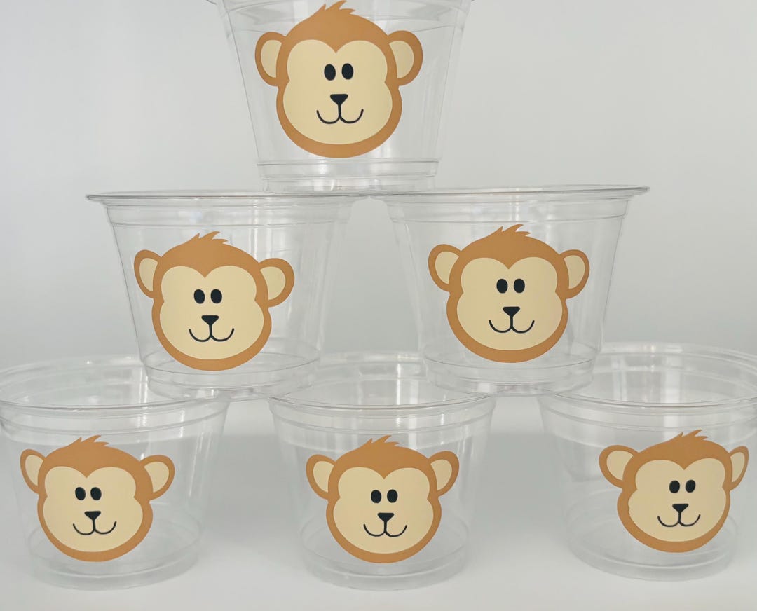 Monkey Party Cups, Safari Party Snack Cups, Safari Birthday Party ...