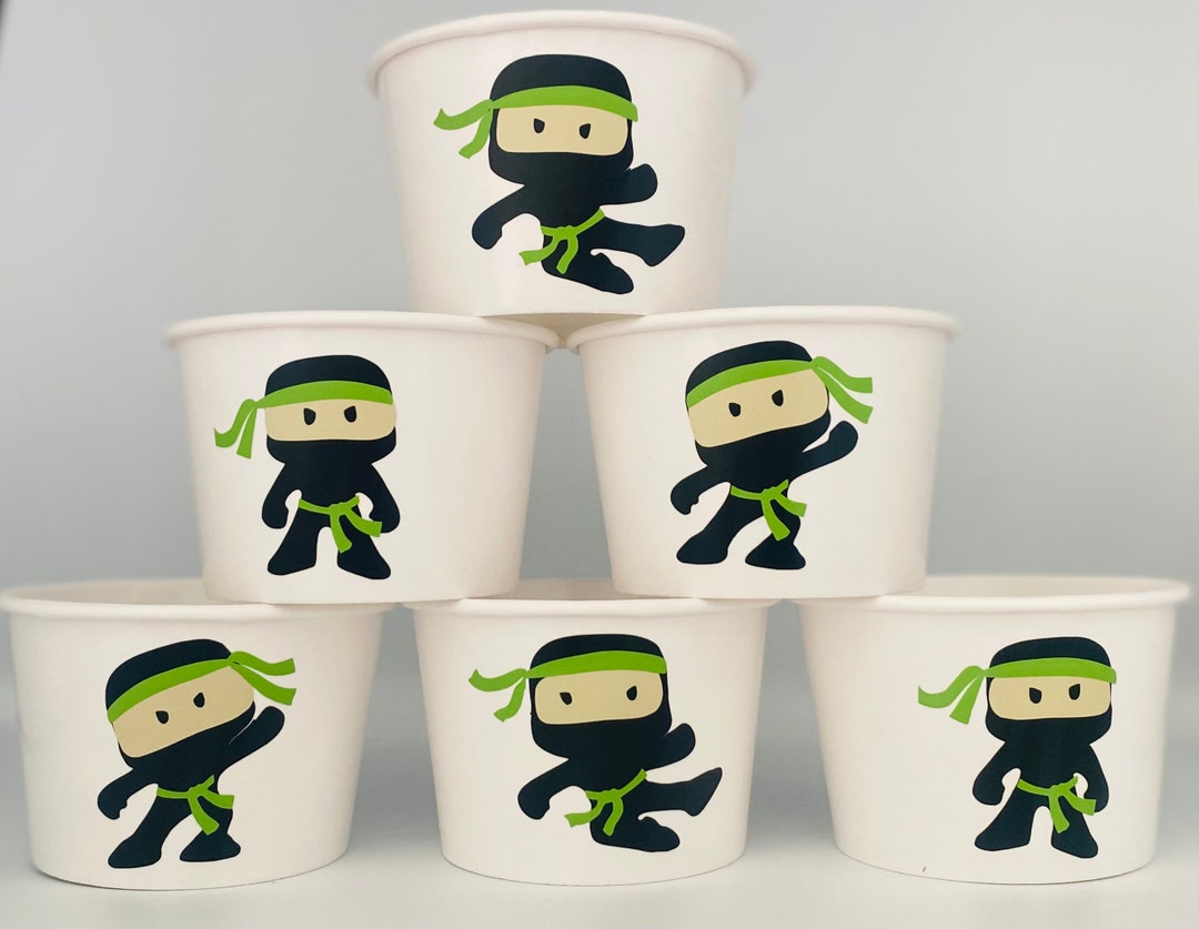 Green Ninja Party Cups, Ninja Birthday Party Snacks, Ninja Girl Party ...