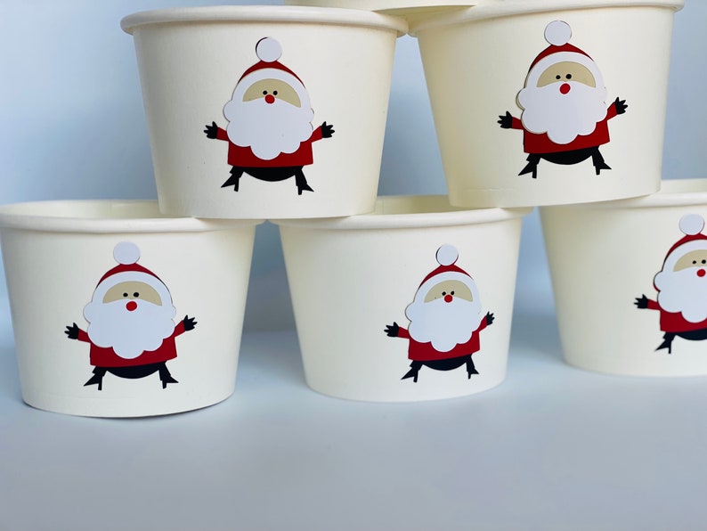 Santa Party Snack Cups, Santa Birthday Party, Christmas Party ...