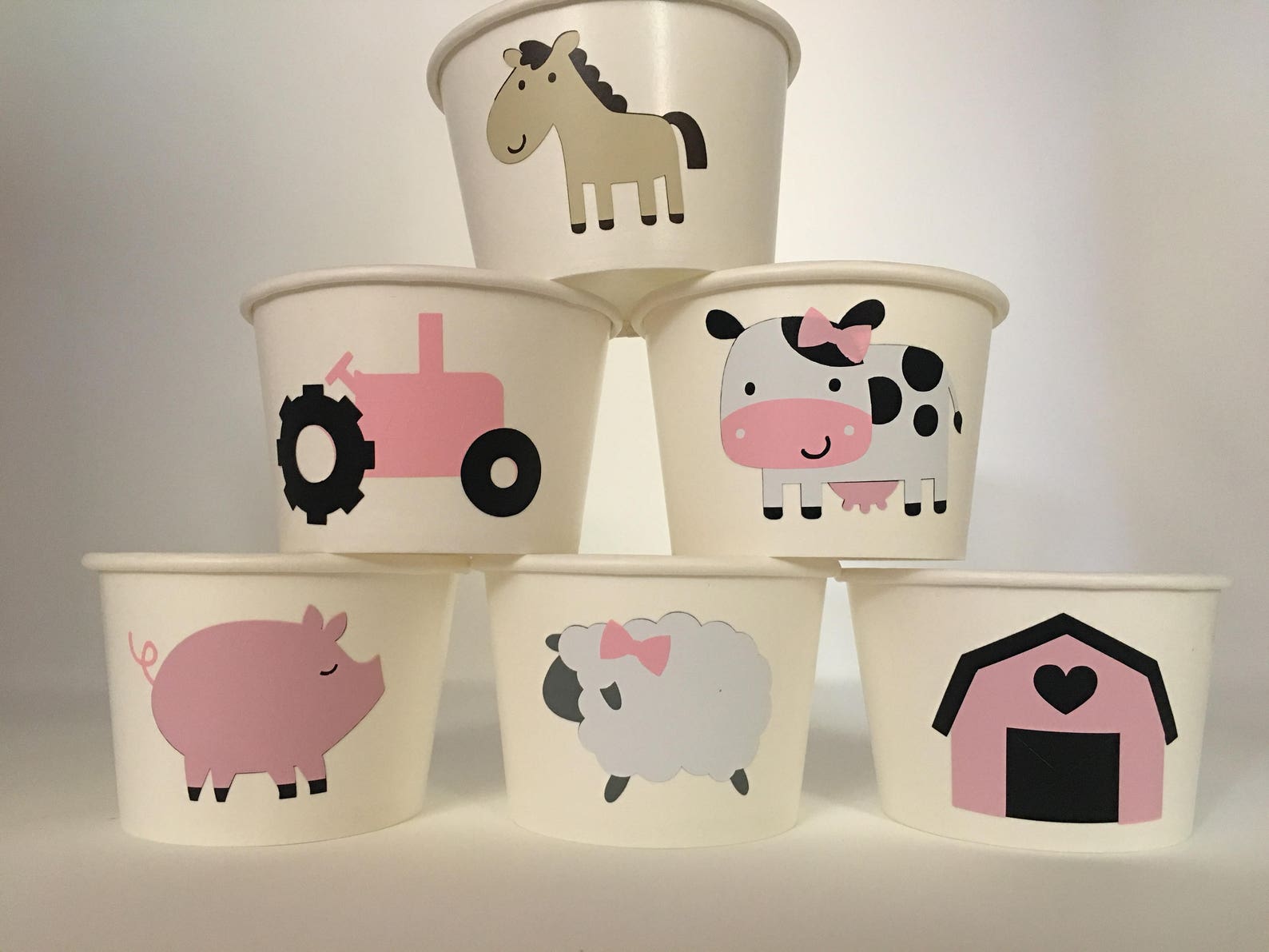 Girl Farm Party Snack Cups Farm Party Snack Cups Girly Farm - Etsy