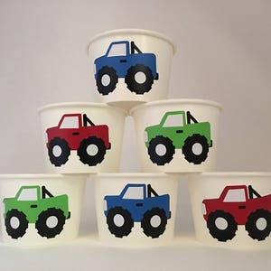 Monster Truck Party Snack Cups, Monster Truck Birthday Party, Monster ...
