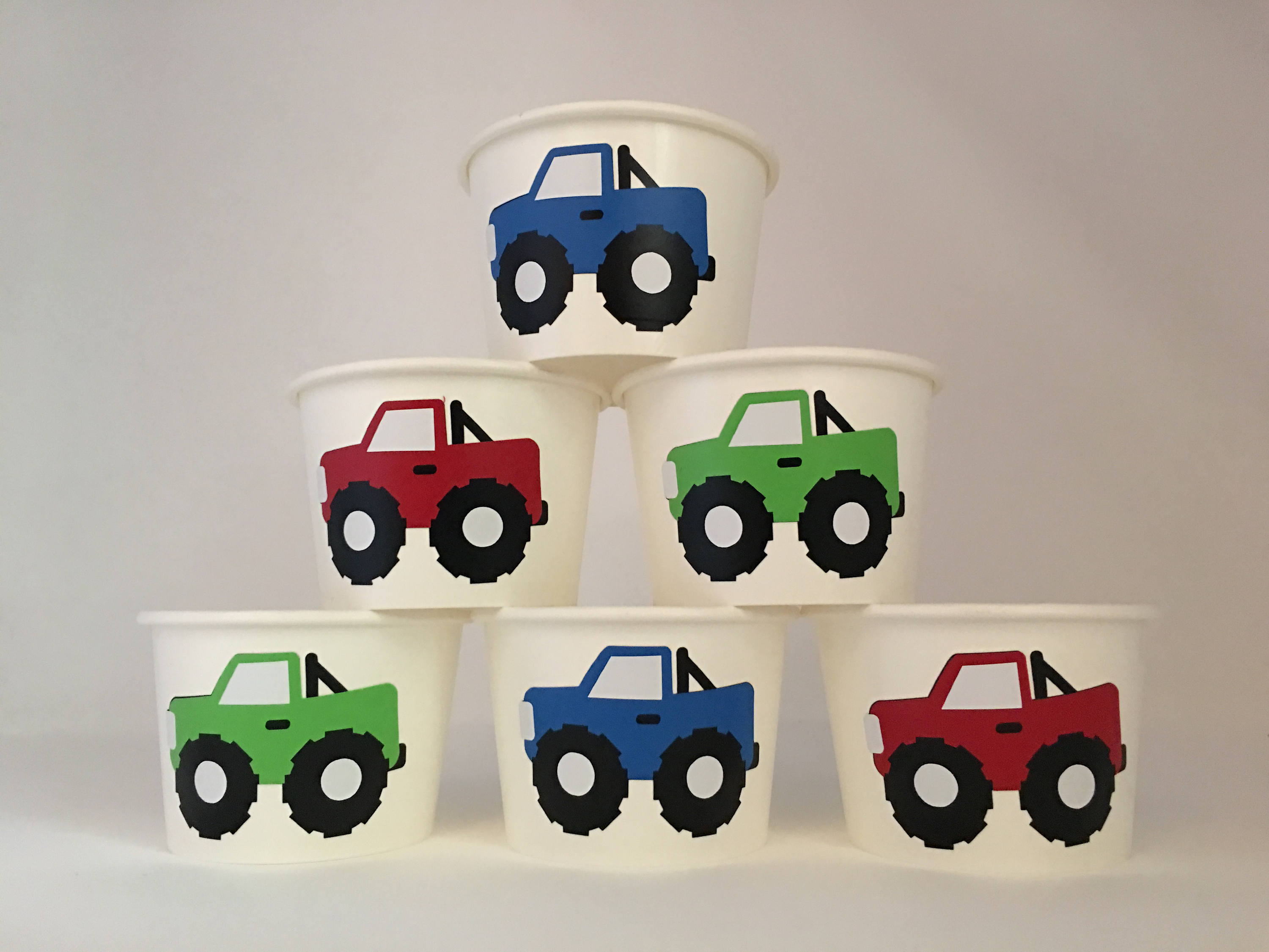 Monster Truck Party Snack Cups Monster Truck Birthday Party - Etsy