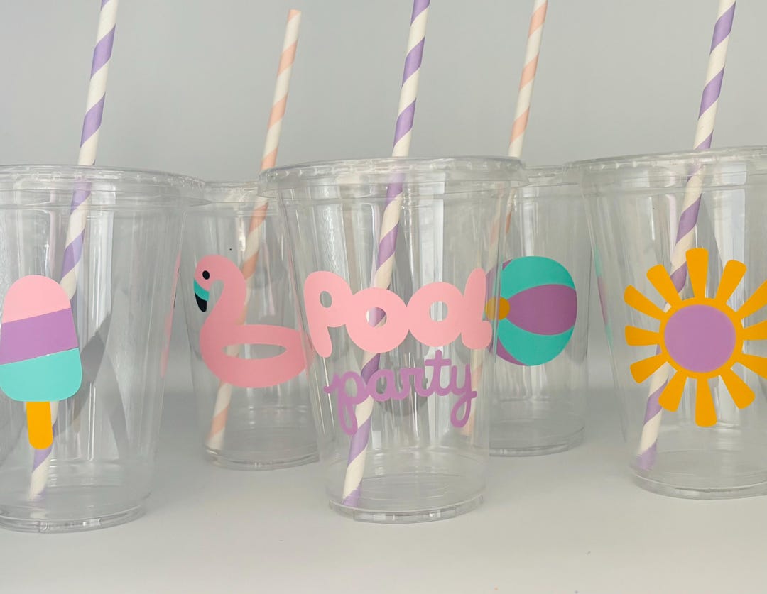 Pool Party Cups, Swimming Party Cups, Summer Party Cups, Pool Birthday ...