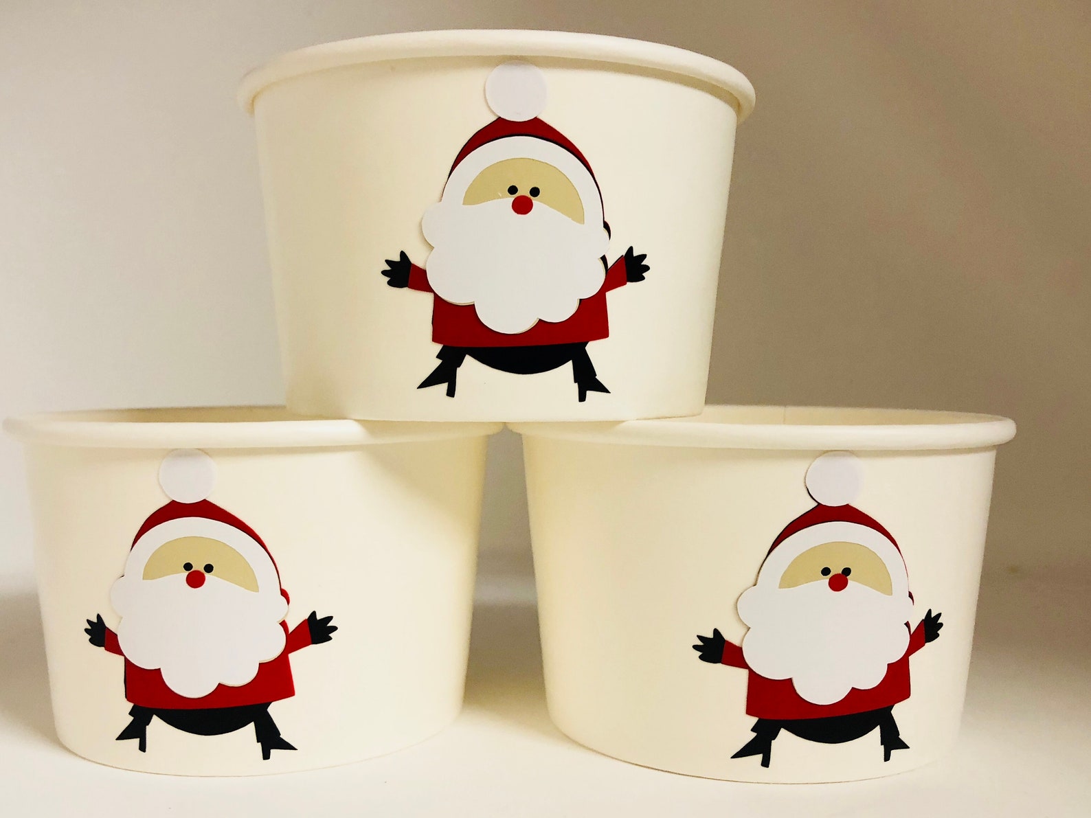 Santa Party Snack Cups Santa Birthday Party Christmas Party | Etsy