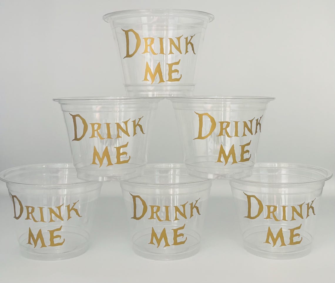 Drink Me, Alice in Wonderland Party Cups, Alice Party, Tea Party, Alice ...