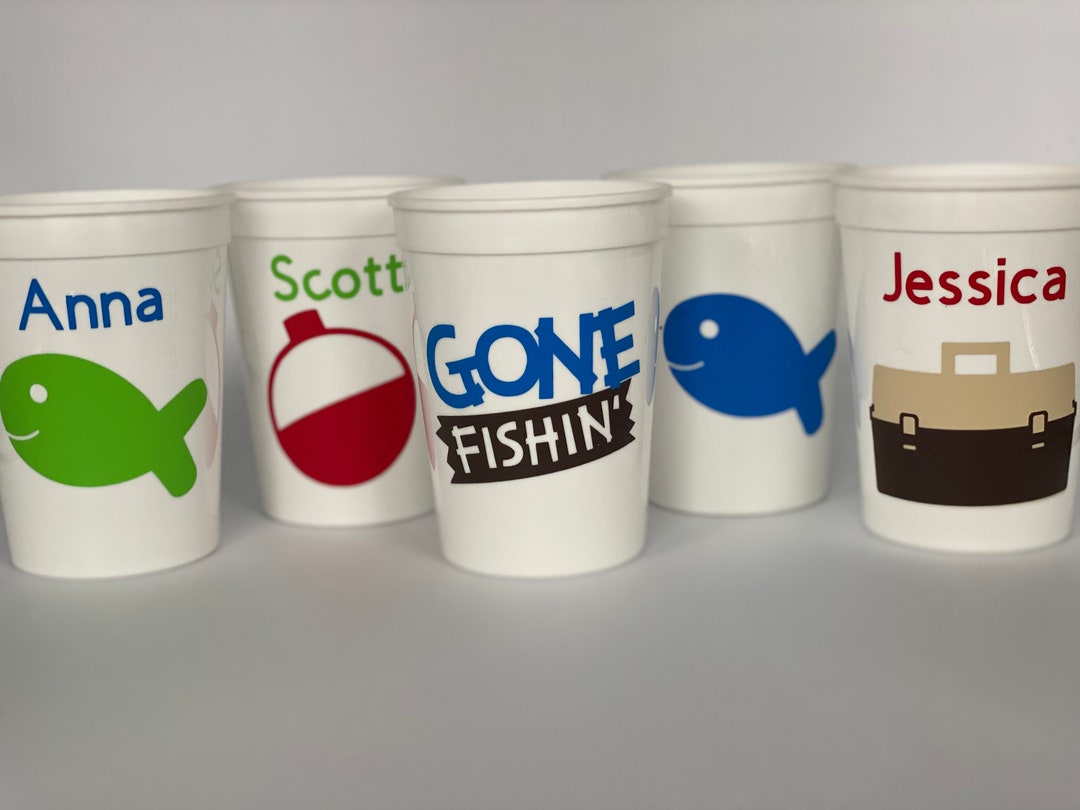 Fishing Party Cups, Fishing Birthday Party Cups, Outdoor Party, Camping ...