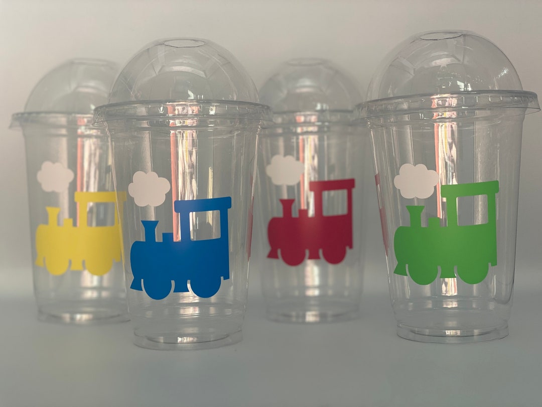 Train Party Cups, Train Birthday Party Cups, Train Party Favors, Train ...