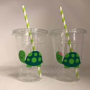 Turtle Party Cups Turtle Birthday Party Turtle Baby Showr | Etsy