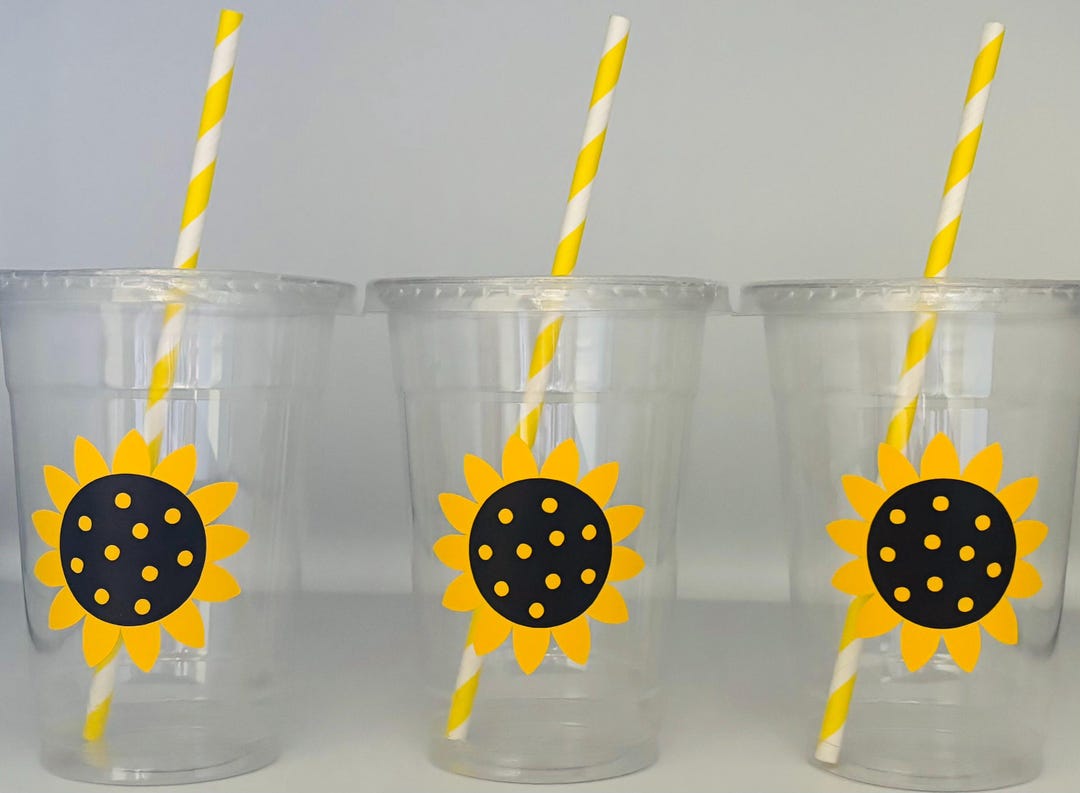 Sunflower Party Cups, Sunflower Birthday Party Cups, Sunflower Baby ...