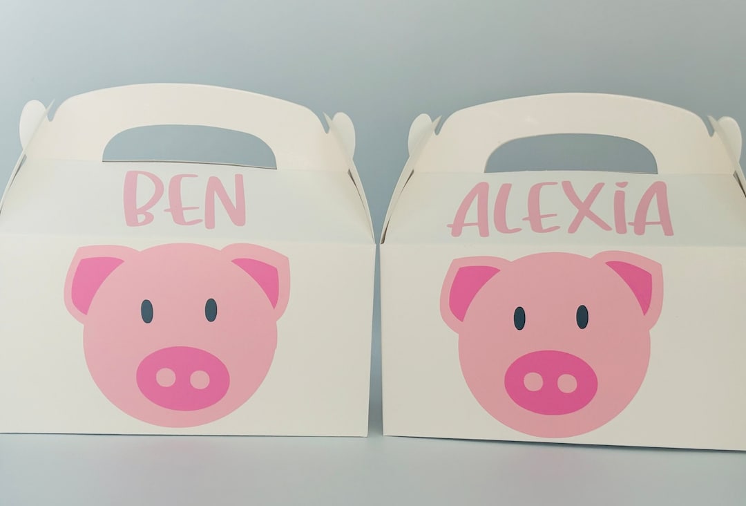Pig Party Favor Boxes, Pig Birthday Party, Farm Party Favor Boxes, Pig ...