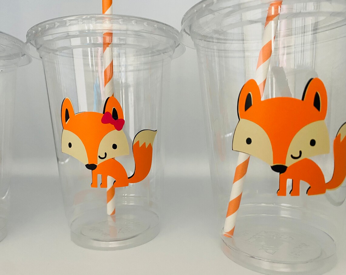 Fox Party Cups Fox Baby Shower Cups Fox Birthday Party Cups - Etsy