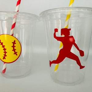 Softball Party Cups, Softball Birthday Party Cups, Softball Party ...