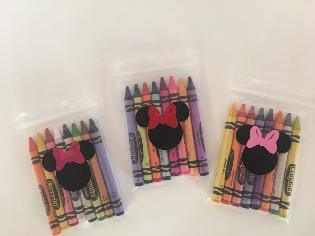 Minnie Mouse Party Favors Minnie Mouse Crayon Set Minnie - Etsy