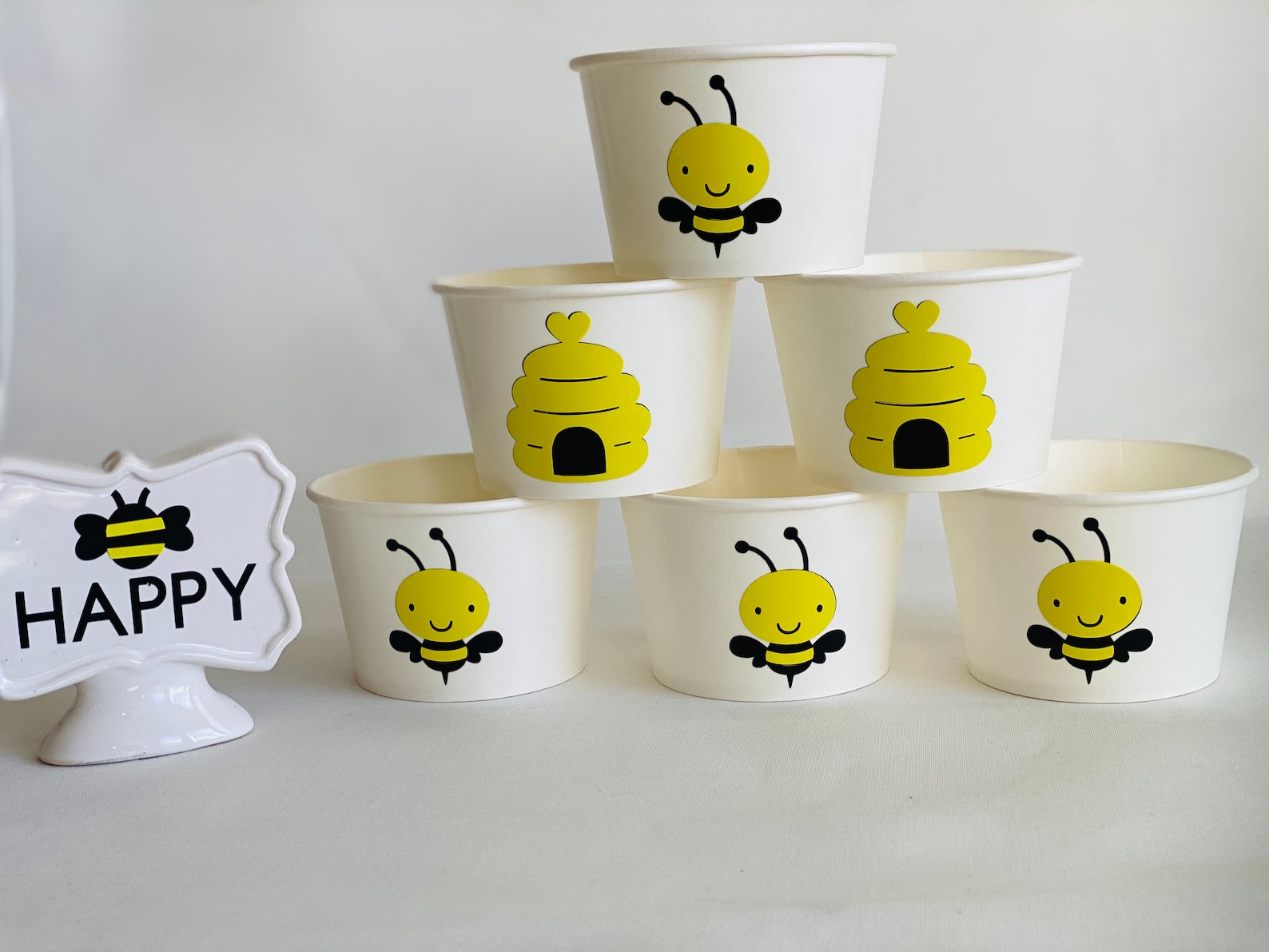 Bee Party Snack Cups Bee Birthday Snack Cups Bumbleebee | Etsy