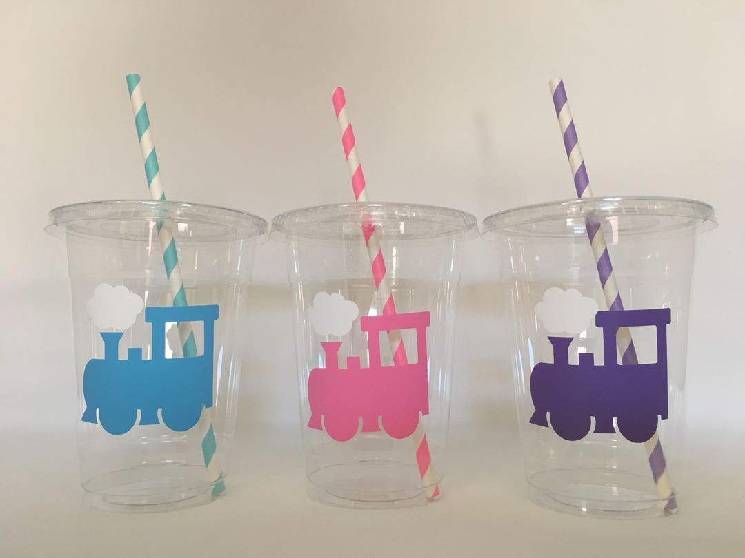 Girls Train Party Cups, Train Party Cups, Train Birthday Party Cups ...