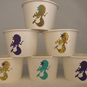 Mermaid Party Snack Cups, Mermaid Birthday Party Cups, Ocean Party Cups ...