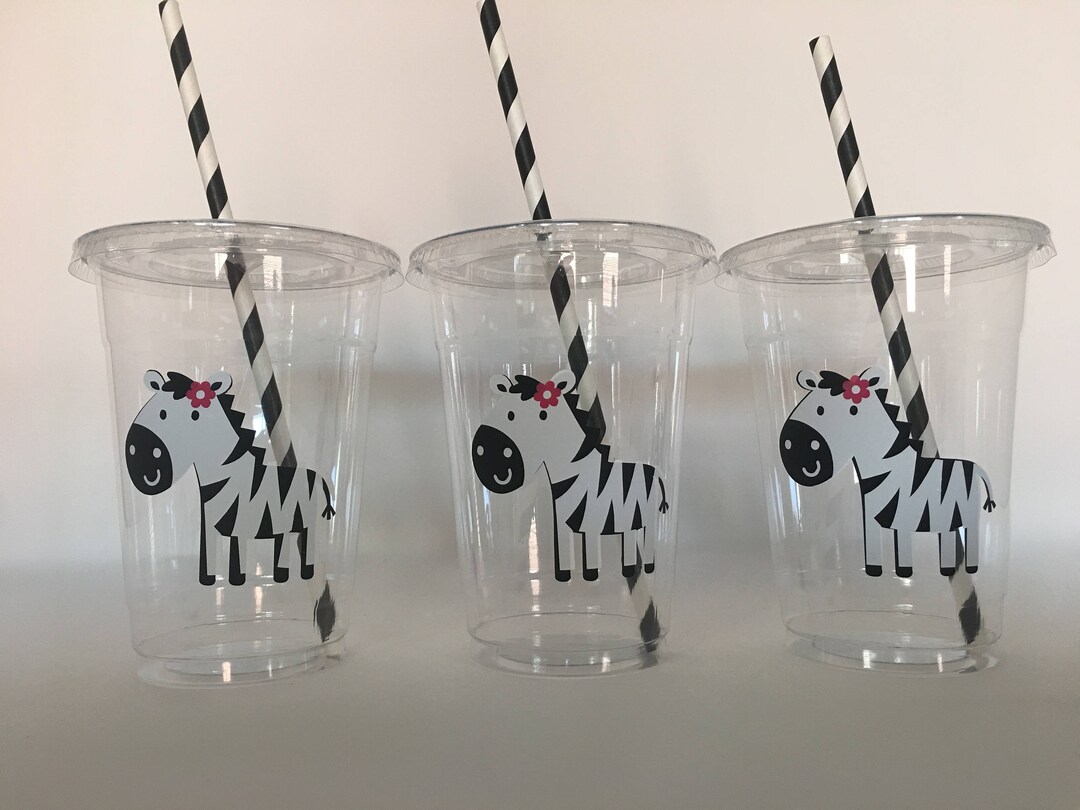Zebra Party Cups, Zebra Birthday Party Cups, Zebra Baby Shower Party ...