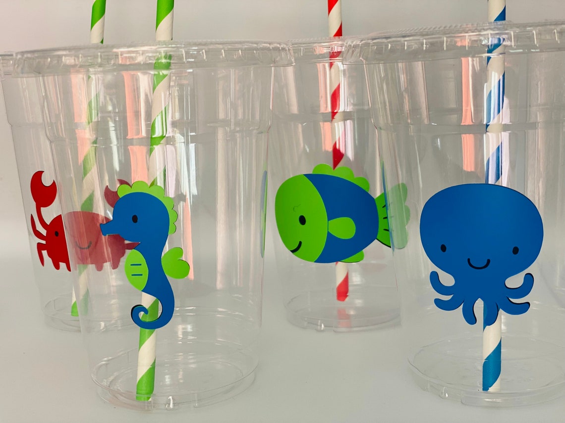 Ocean Party Cups Beach Party Cups Under the Sea Party Cups - Etsy