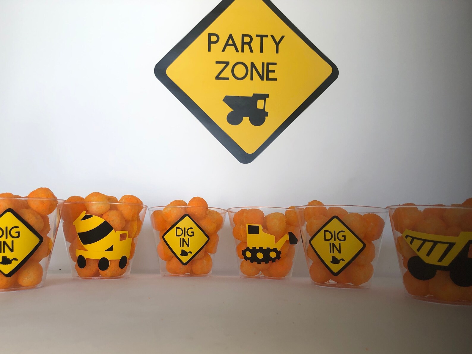 Construction Party Cups Construction Birthday Party Dig in - Etsy