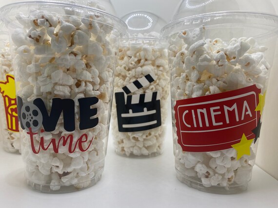 Popcorn Party Cups Movie Party Cups Popcorn Birthday Party | Etsy