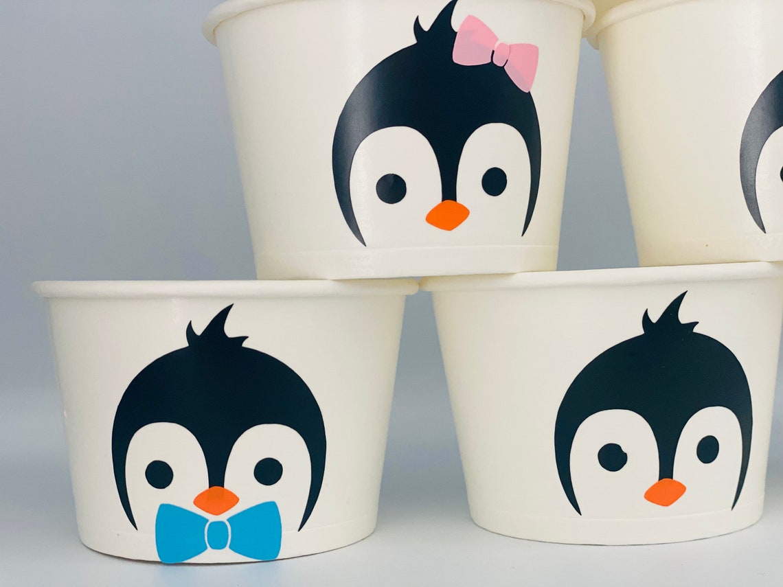 Penguin Party Snack Cups, Penguin Birthday Party Snack Cups, Winter ...